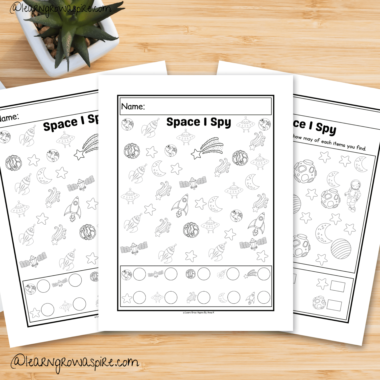 Space I Spy Activities Free Printables | Learn Grow Aspire