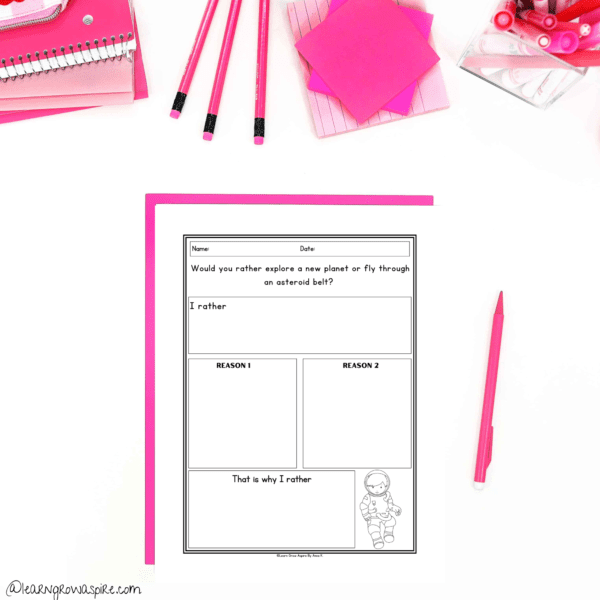 Free Outer Space Writing Prompts For Kids | Learn Grow Aspire