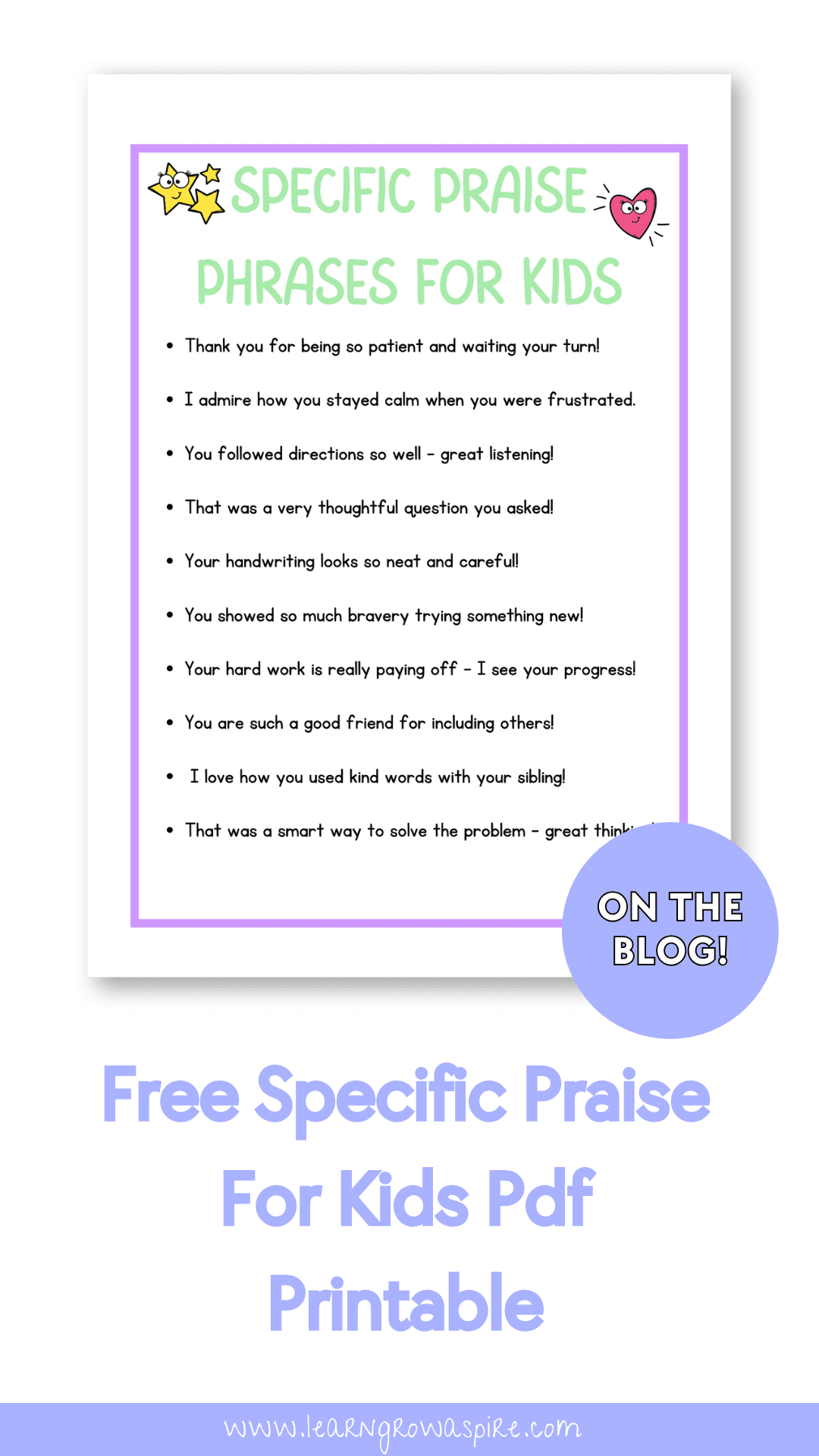 The Power of Specific Praise for Kids | Learn Grow Aspire