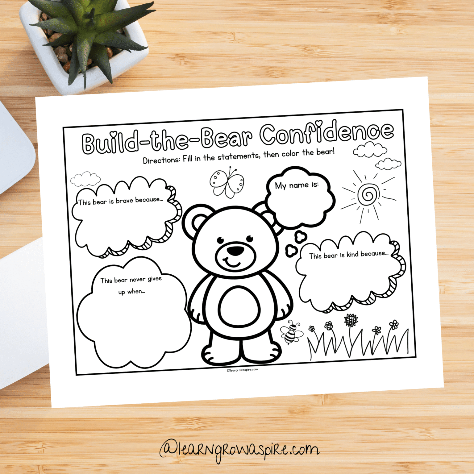 Self Esteem Activities For Kids ( Build The Bear Confidence) | Learn ...