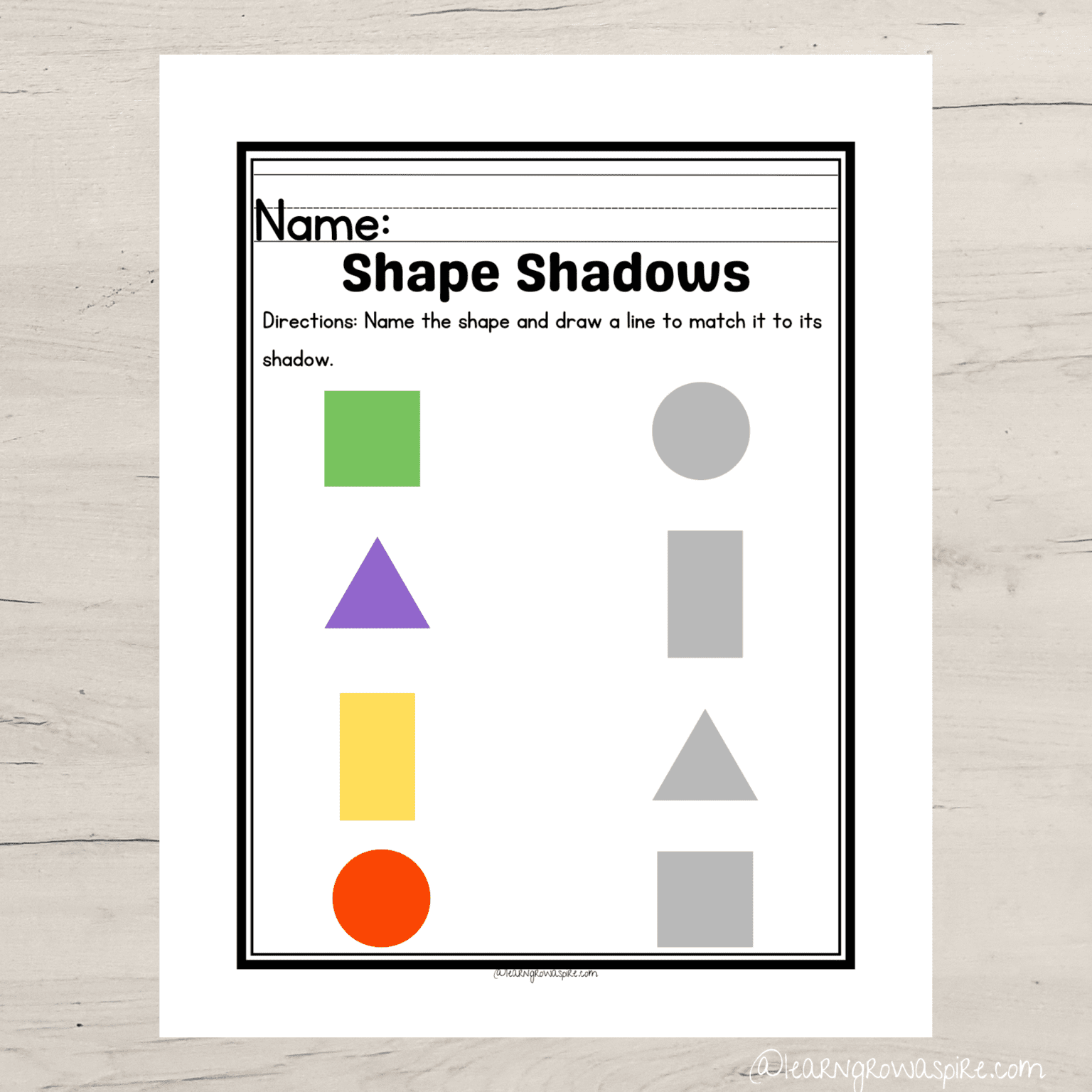 Free Printable Shadow Matching Worksheets