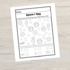 Space I Spy Activities Free Printables | Learn Grow Aspire