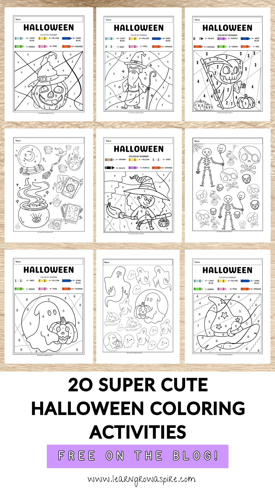 20 Free Printable Halloween Coloring Pages For Kids | Learn Grow Aspire
