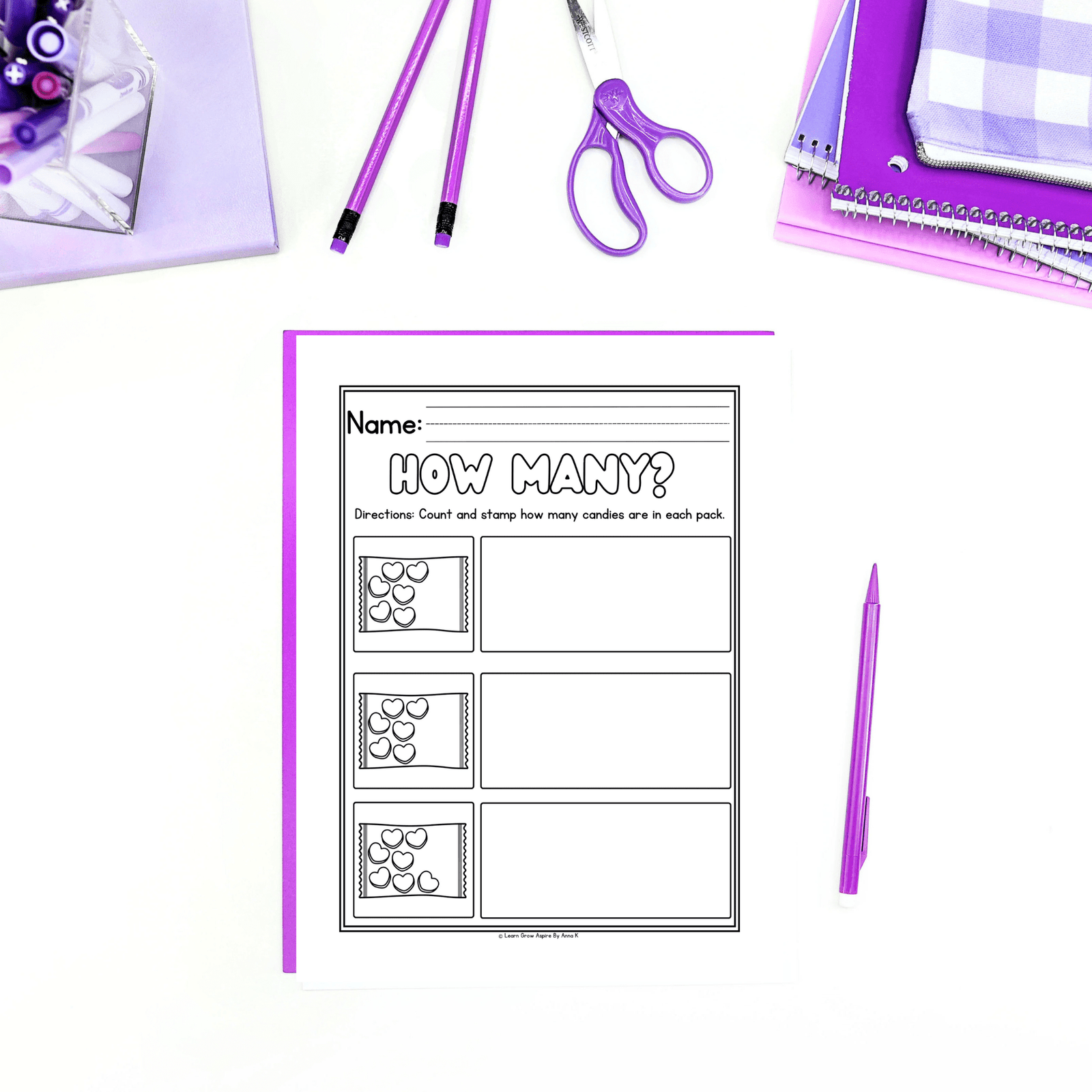 Free Printable Count And Stamp Worksheets (1 - 10) | Learn Grow Aspire