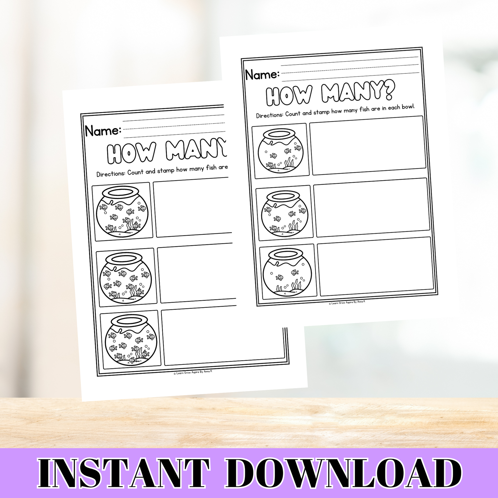 Free Printable Count And Stamp Worksheets (1 - 10) | Learn Grow Aspire