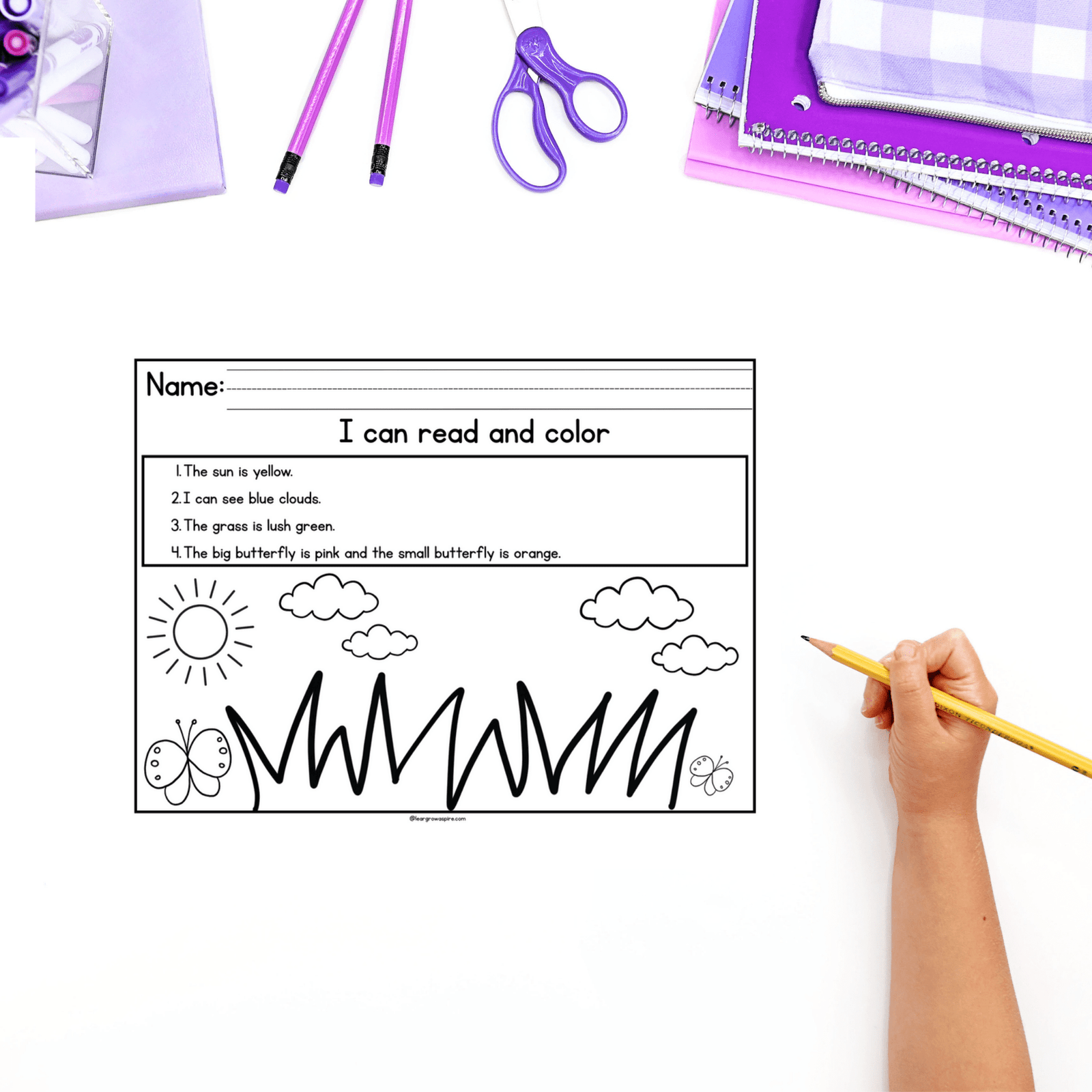 Free I Can Read and Color Worksheets | Learn Grow Aspire