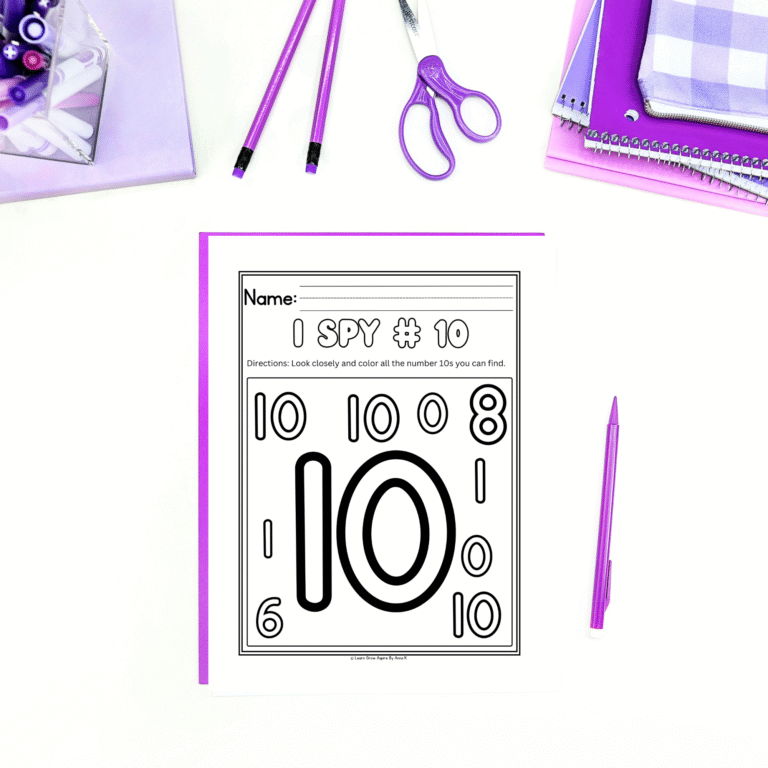 I Spy Numbers 1-10 Worksheets | Learn Grow Aspire