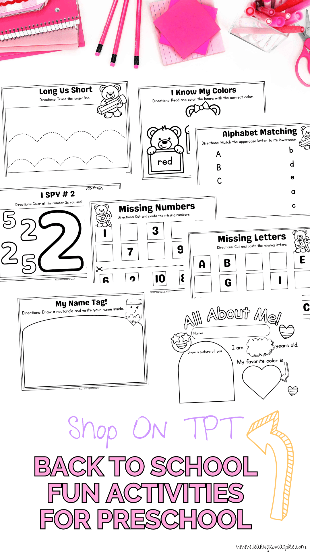 First Week Of Preschool Fun Packet | Learn Grow Aspire