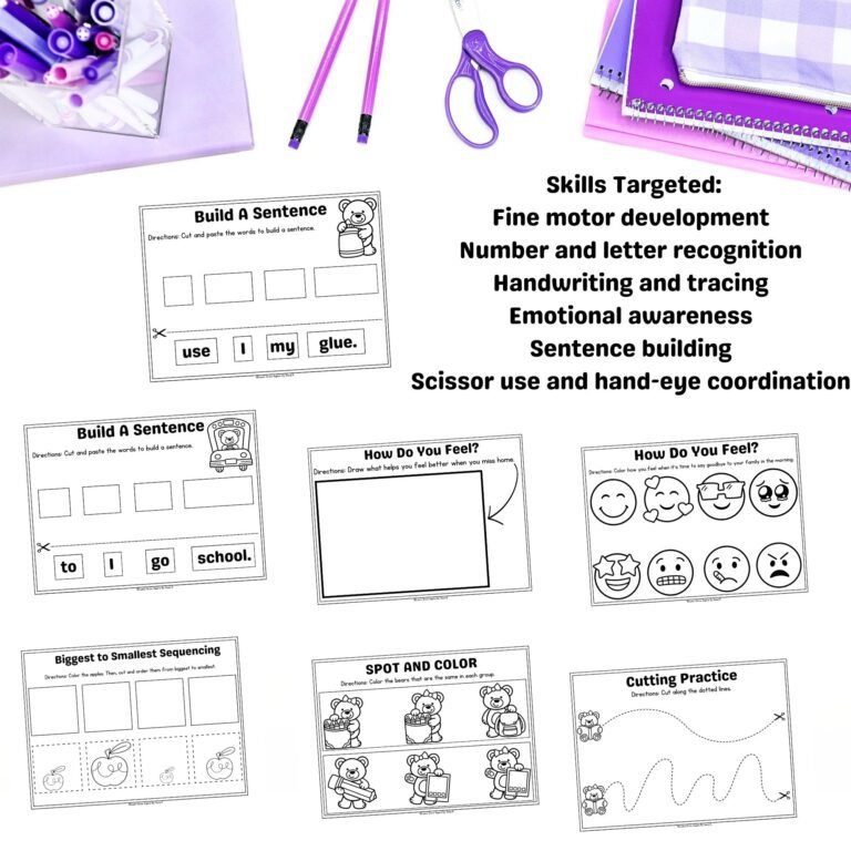 First Week Of Preschool Fun Packet | Learn Grow Aspire