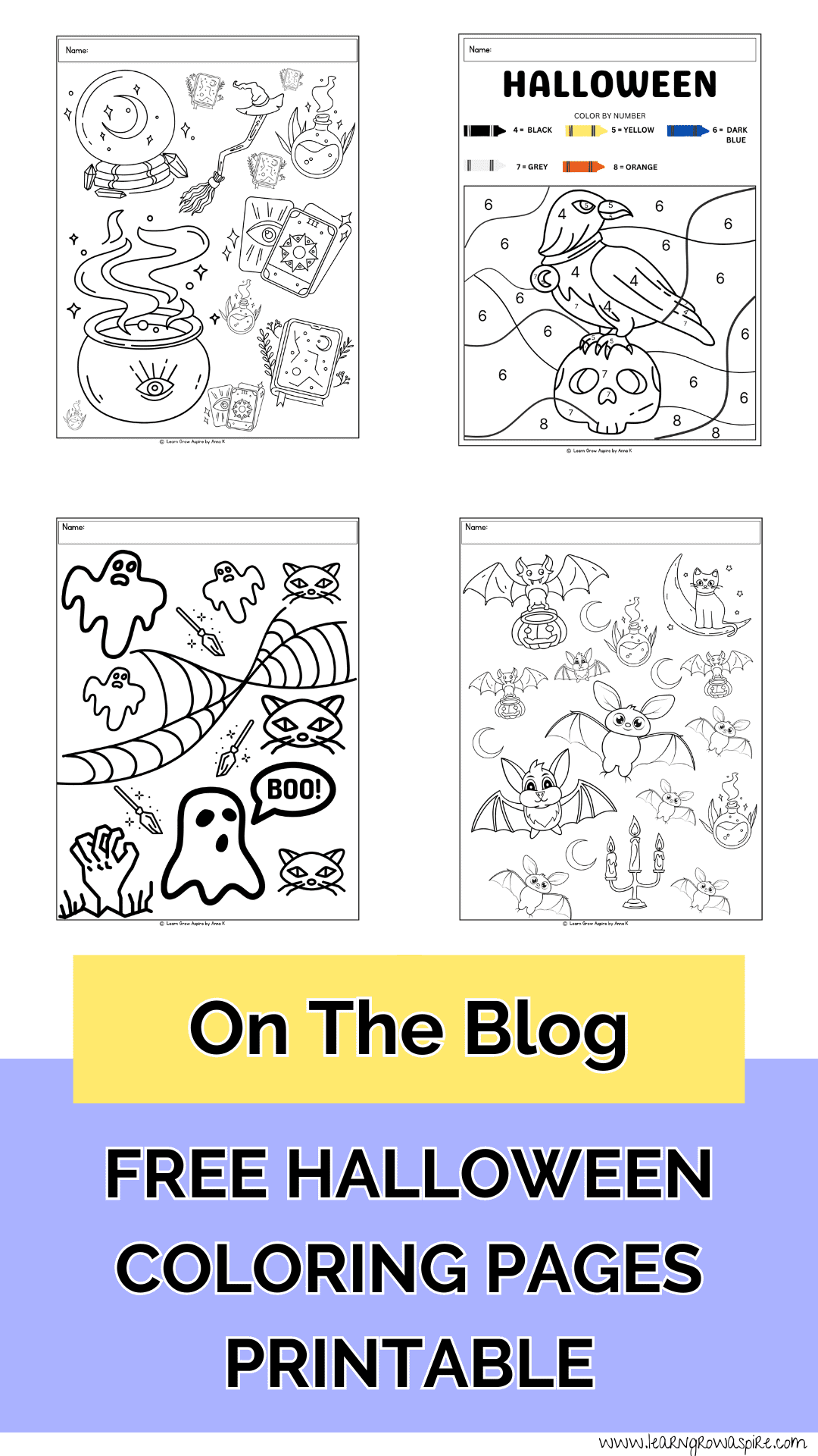 20 Free Printable Halloween Coloring Pages For Kids | Learn Grow Aspire