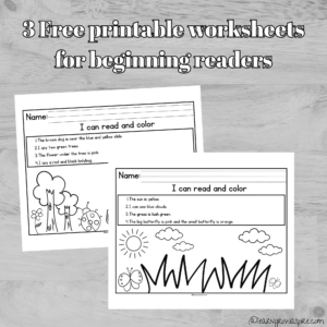 Free I Can Read and Color Worksheets | Learn Grow Aspire