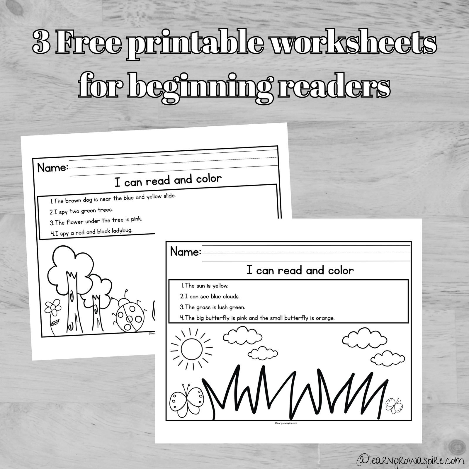 Free I Can Read and Color Worksheets | Learn Grow Aspire