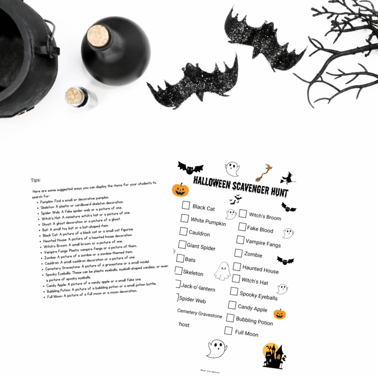 Free Halloween Scavenger Hunt Printable for Kids | Learn Grow Aspire