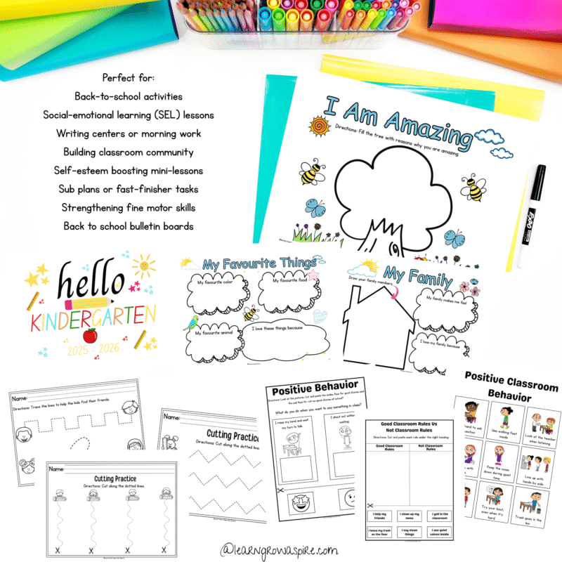 Kindergarten Back To School Must Haves | Learn Grow Aspire