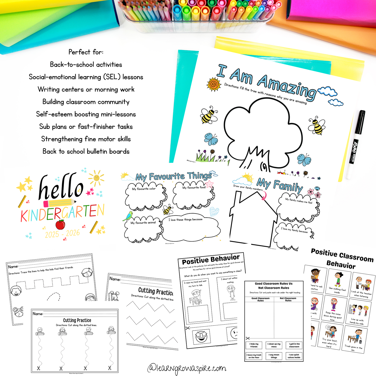 Kindergarten Back To School Must Haves | Learn Grow Aspire