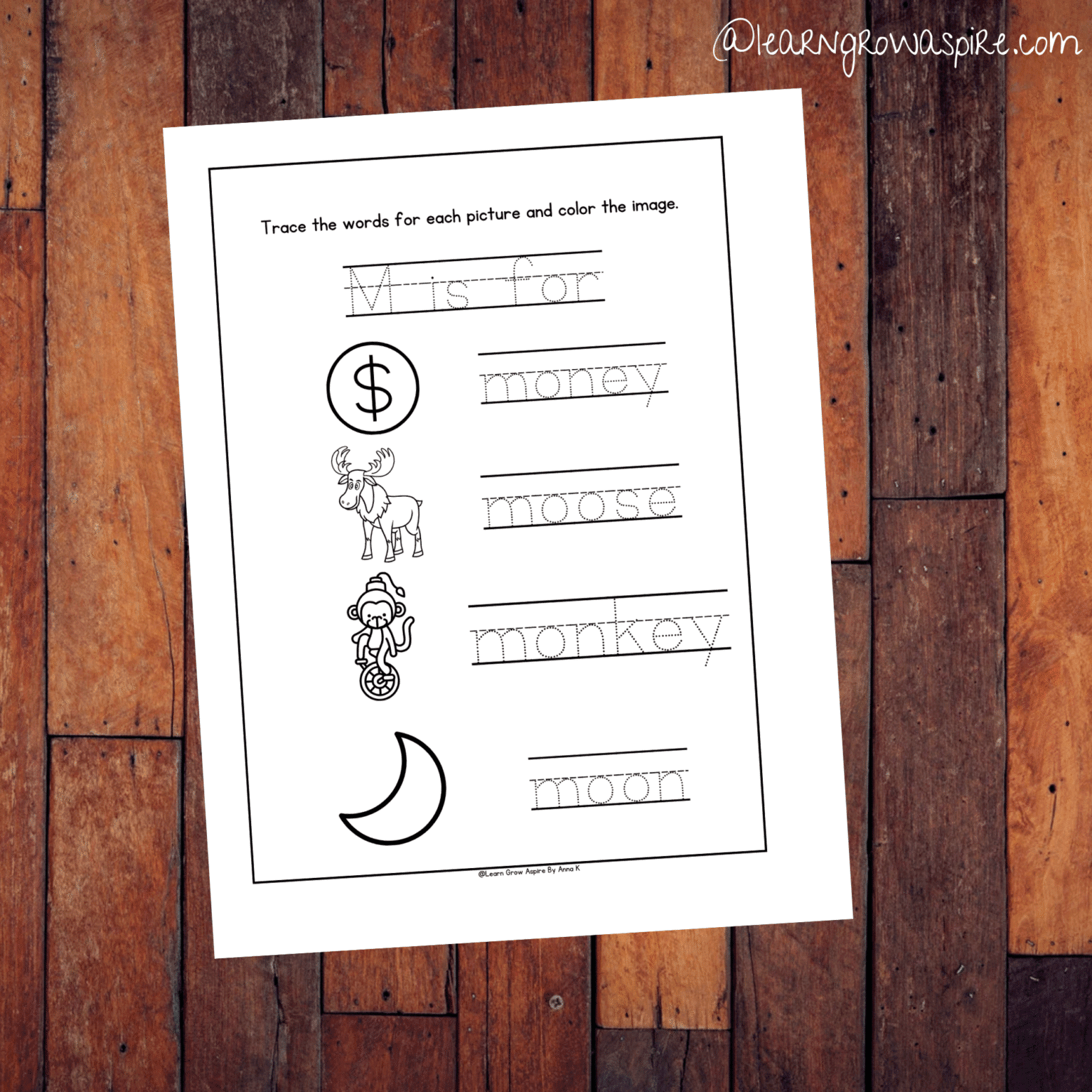 Letter M Of The Week Printable | Learn Grow Aspire