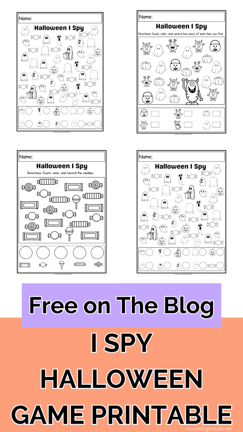 Halloween I Spy Free Printable PDFs
