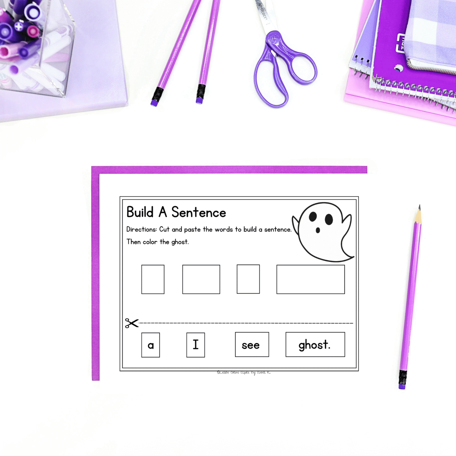 Halloween Sentence Building Worksheets | Learn Grow Aspire