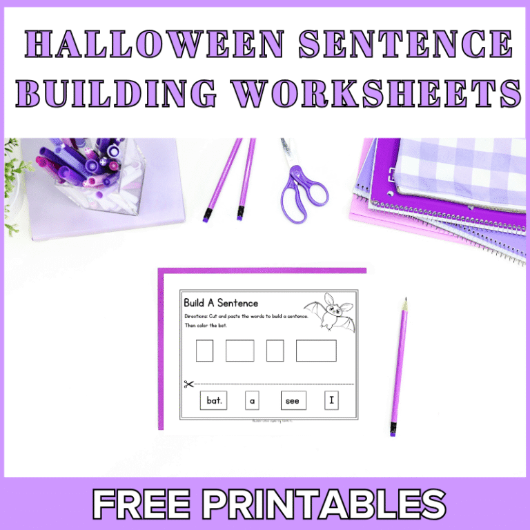 Halloween Sentence Building Worksheets | Learn Grow Aspire