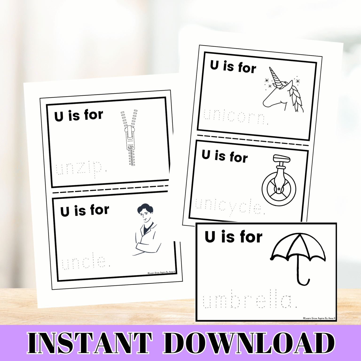 Free Letter U Is For Printables | Learn Grow Aspire