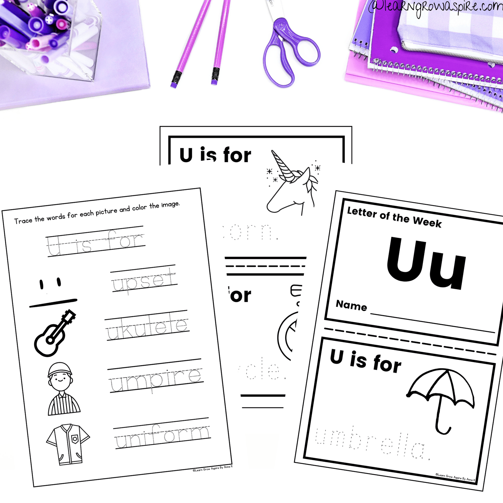 Free Letter U Is For Printables | Learn Grow Aspire