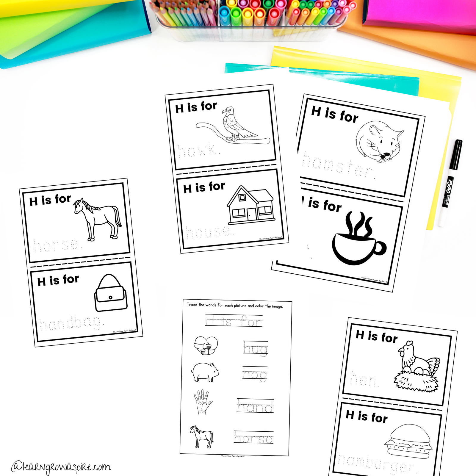 Letter H Of The Week Printable | Learn Grow Aspire