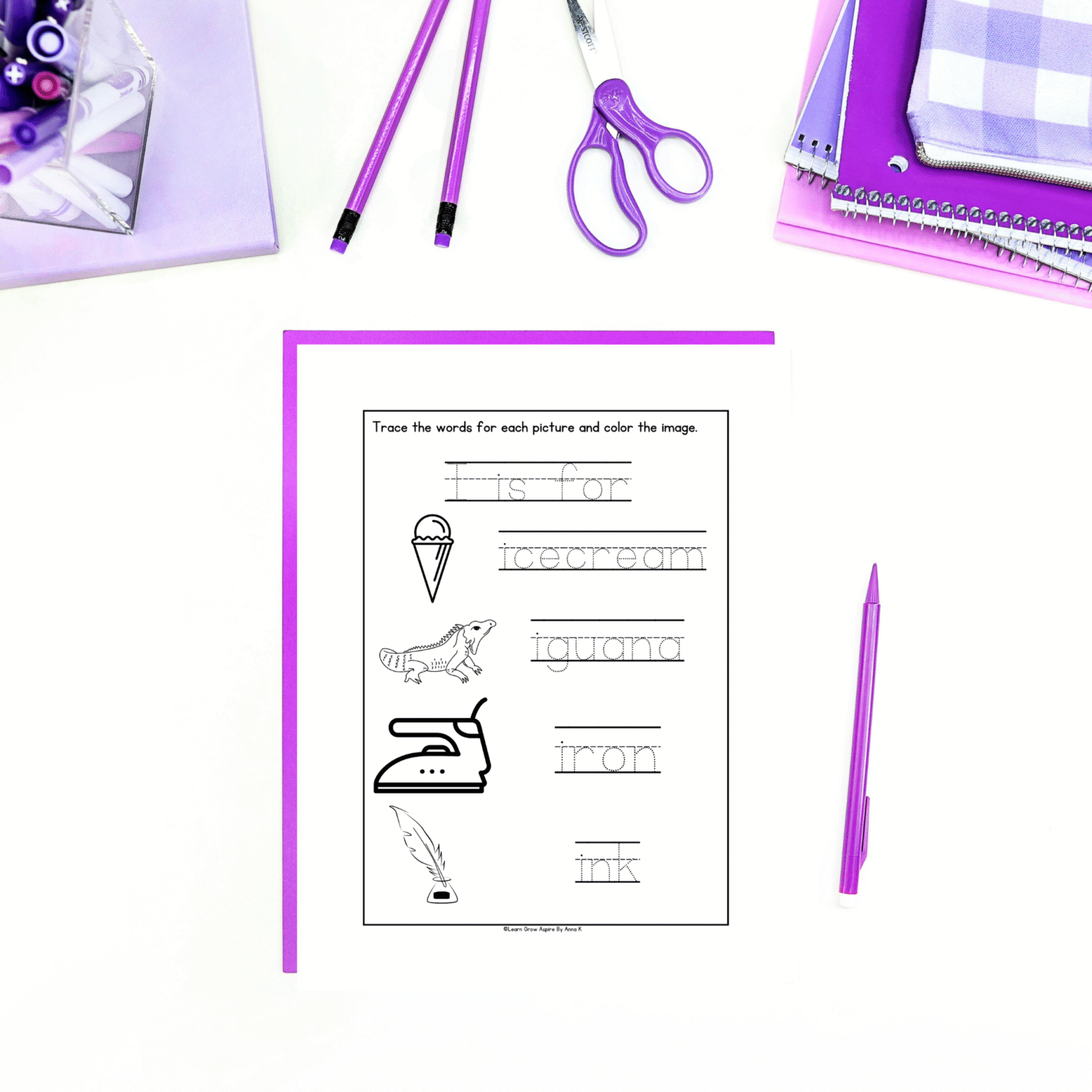 Letter I Of The Week Printable | Learn Grow Aspire