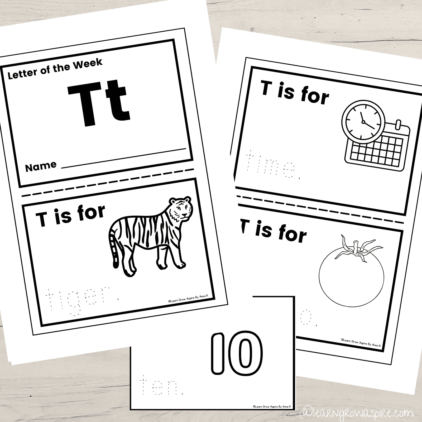 Free Letter T Is For Printables | Learn Grow Aspire