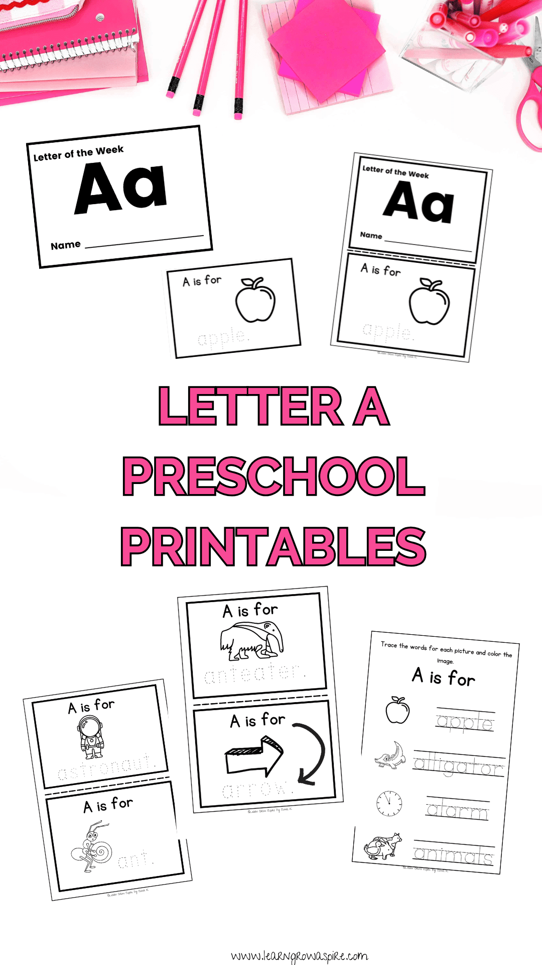 Free Printable Letter A Activities For Preschool PDF | Learn Grow Aspire