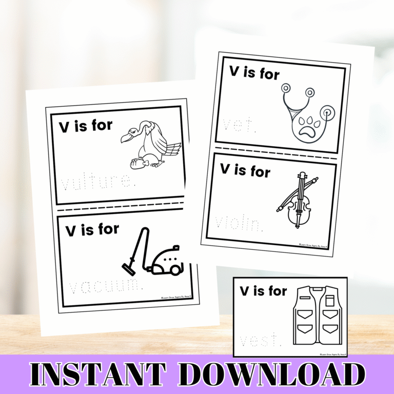 Free Letter V Is For Printables | Learn Grow Aspire