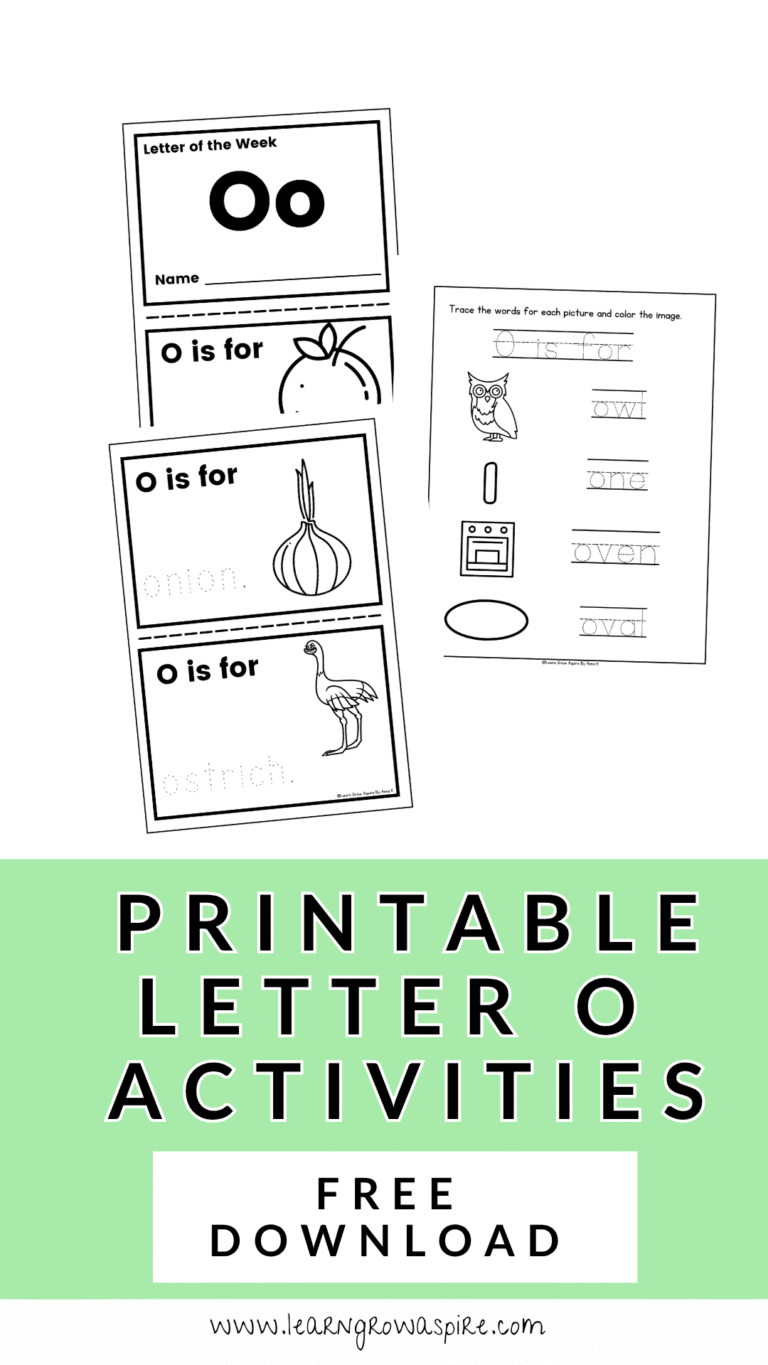 Letter O Of The Week Printable | Learn Grow Aspire