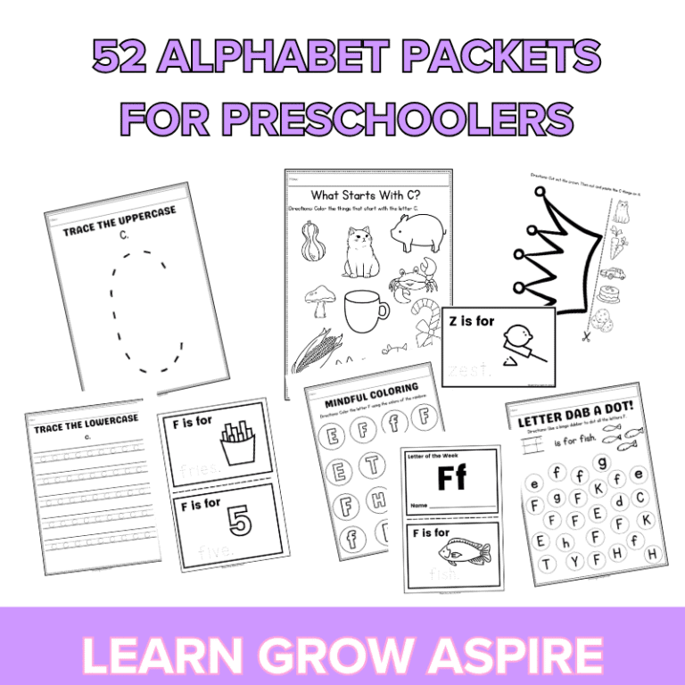 Free Alphabet Activities For Preschoolers | Learn Grow Aspire