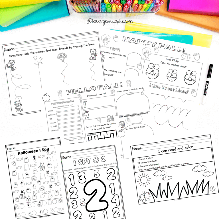 Free Printable Preschool Activities | Learn Grow Aspire