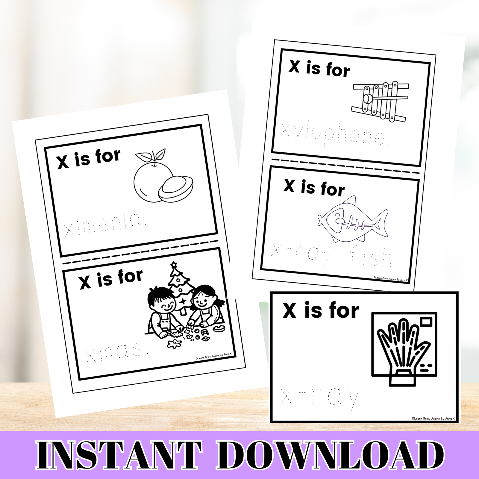 Free Letter X Is For Printables | Learn Grow Aspire