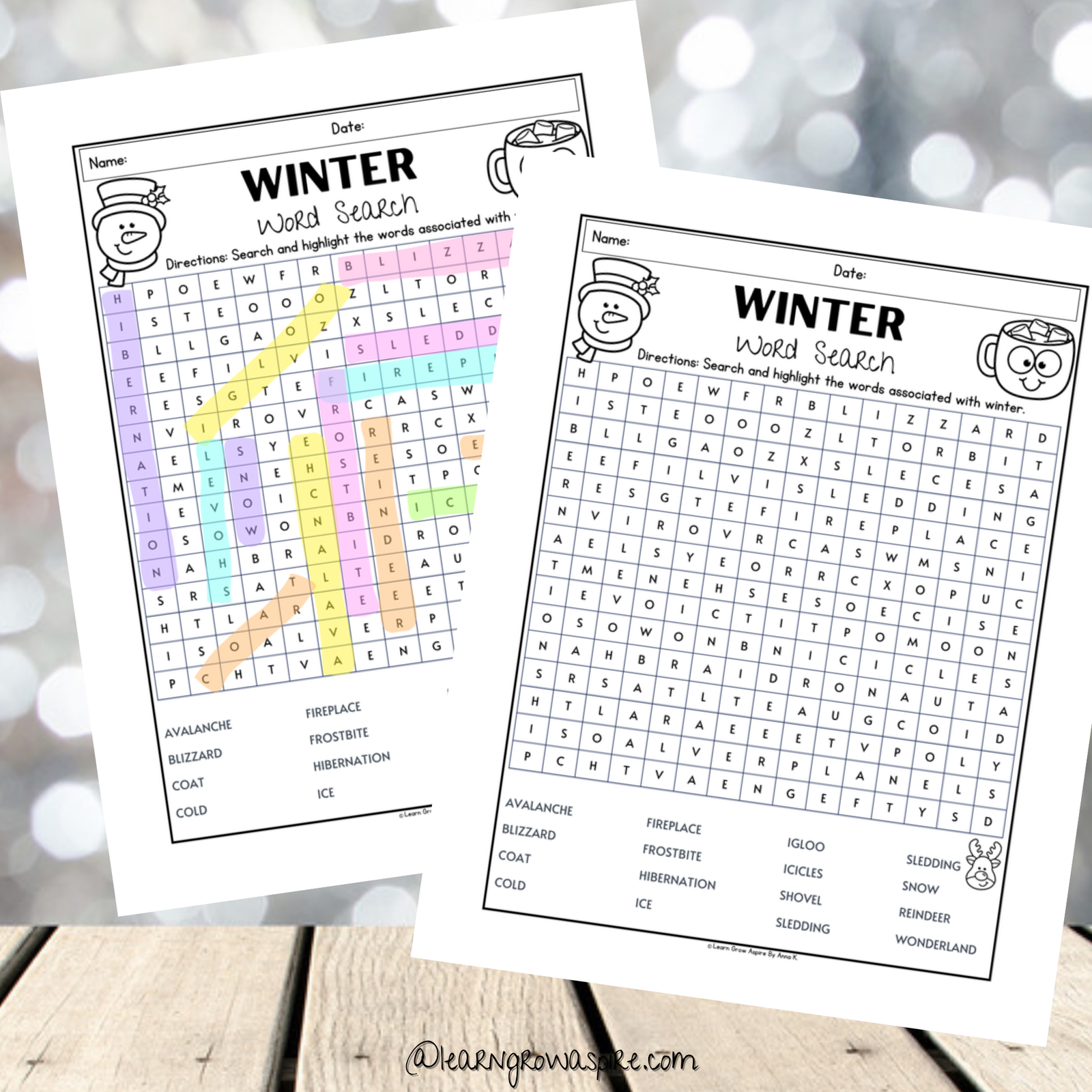 Free Printable Winter Word Search For Kids | Learn Grow Aspire
