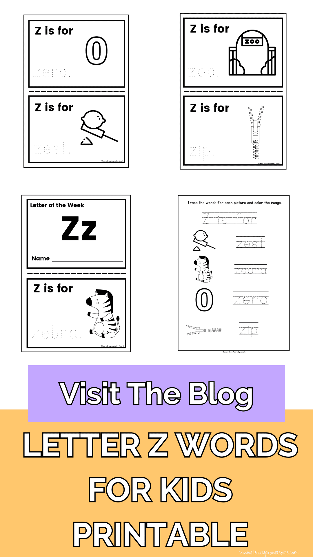 Free Letter Z Is For Printables | Learn Grow Aspire