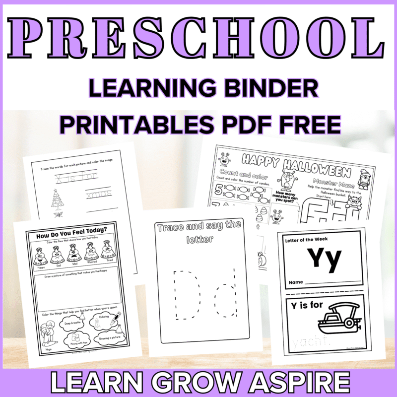 How To Build A Preschool Learning Binder | Learn Grow Aspire