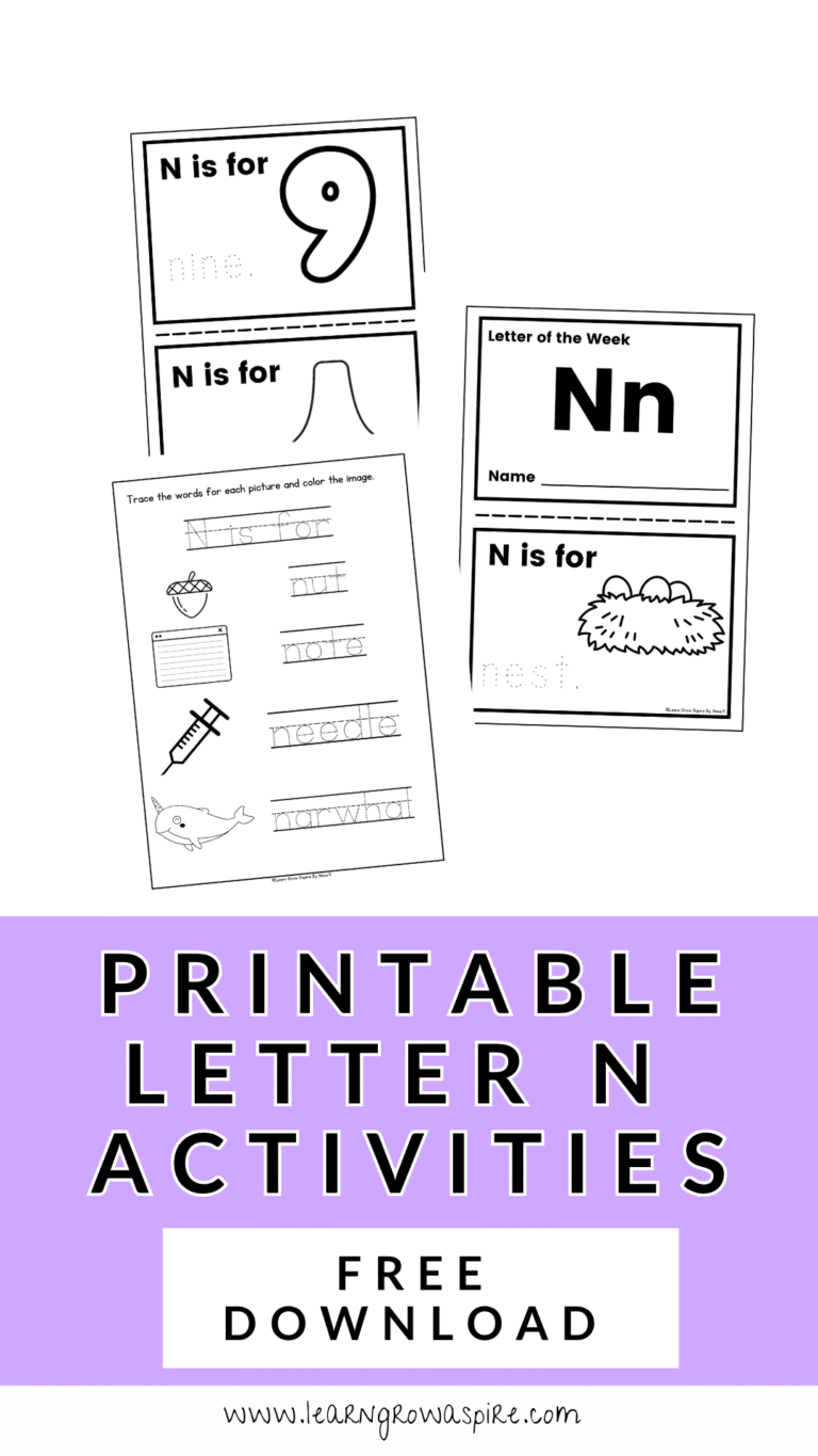 Letter N Of The Week Printable | Learn Grow Aspire