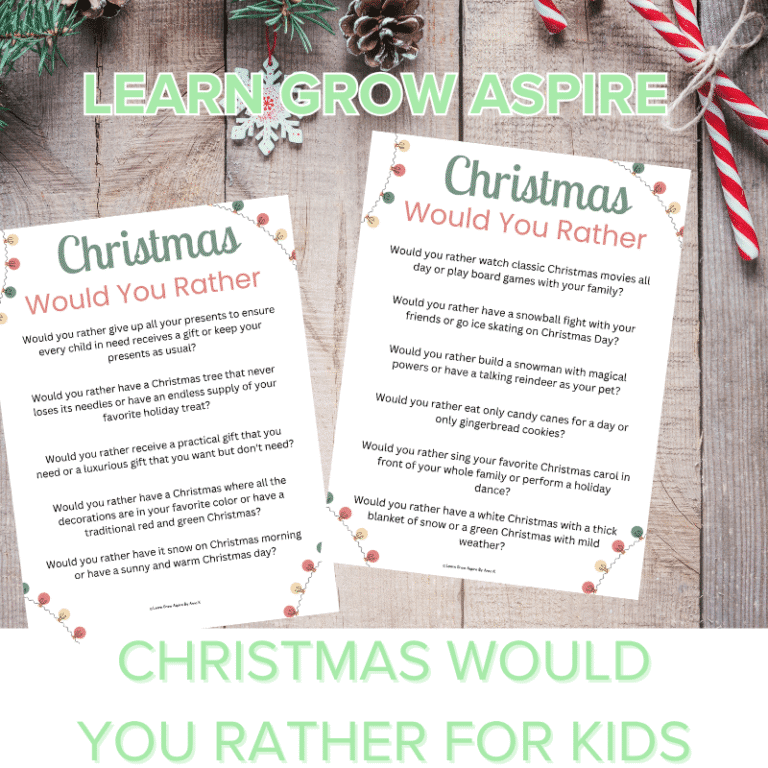 Christmas Would You Rather Questions For Kids | Learn Grow Aspire