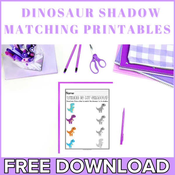 Free Dinosaur Shadow Matching Printables For Preschool