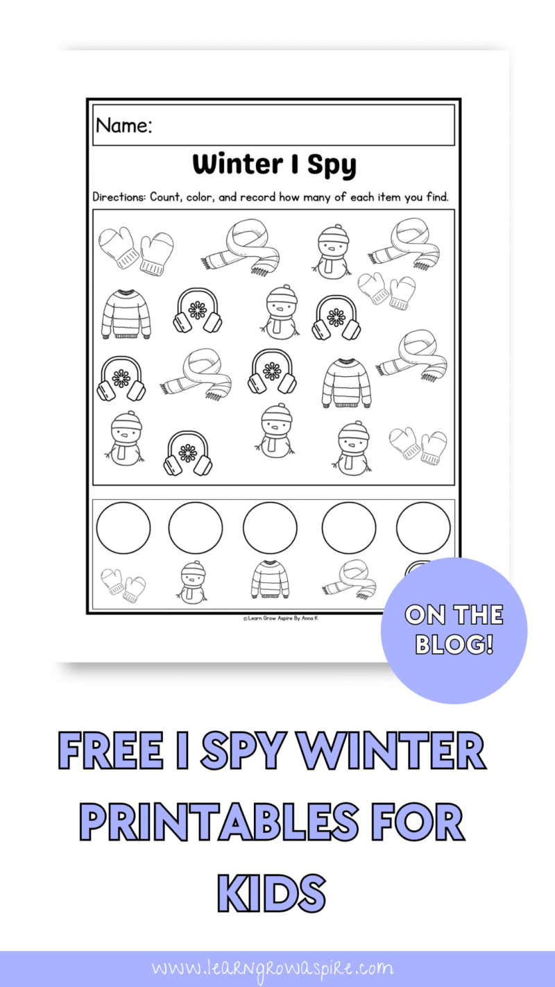 Free I Spy Winter Printables For Kids | Learn Grow Aspire