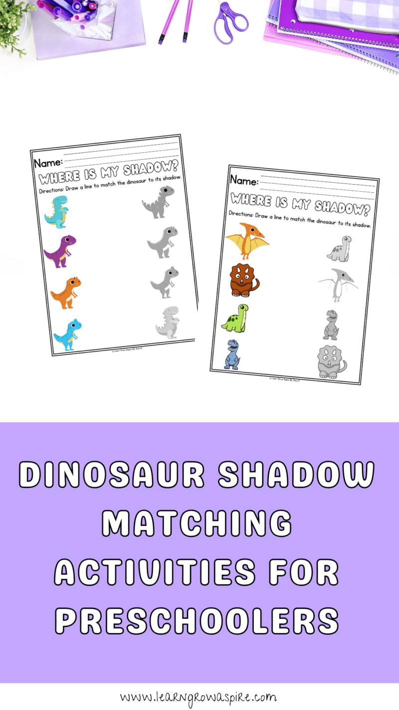 Free Dinosaur Shadow Matching Printables For Preschool