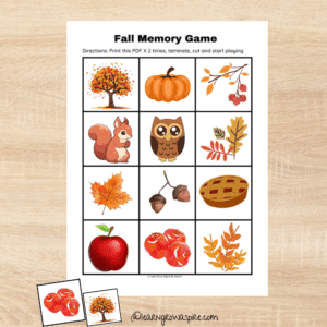 Free Printable Fall Matching Game | Learn Grow Aspire