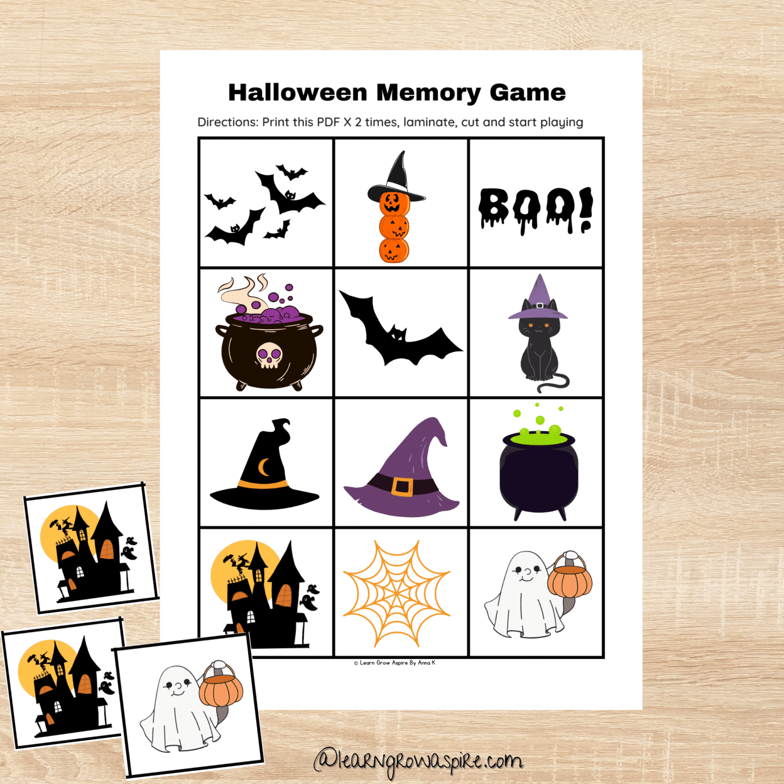 Halloween Memory Game Free Printable