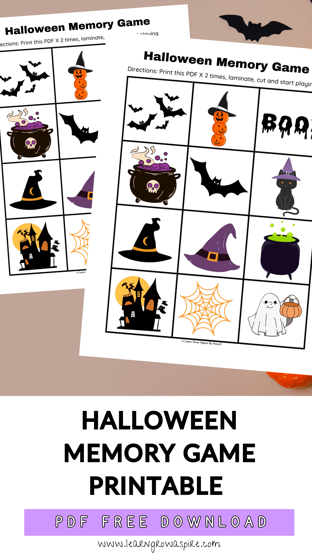 Halloween Memory Game Free Printable