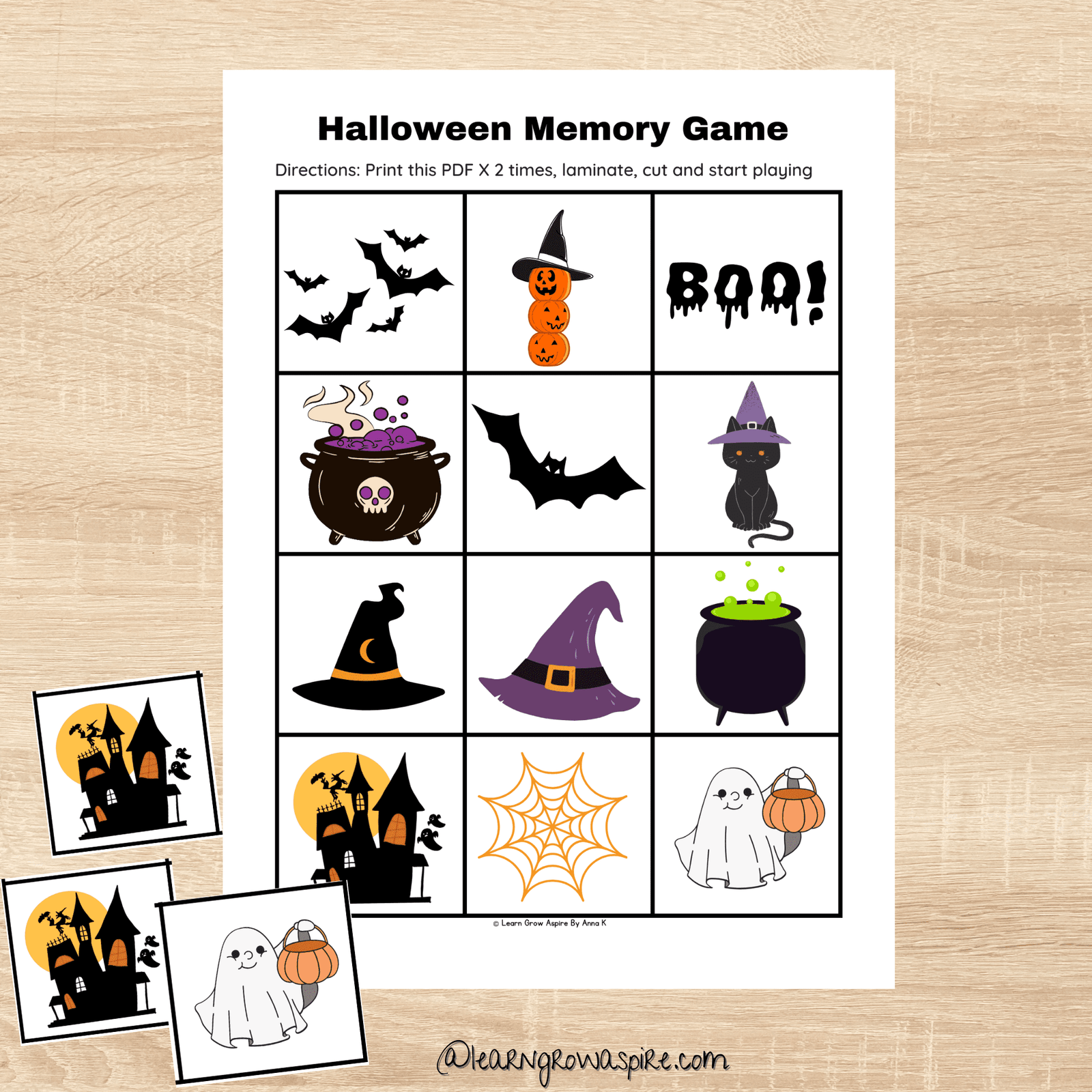 Halloween Memory Game Free Printable