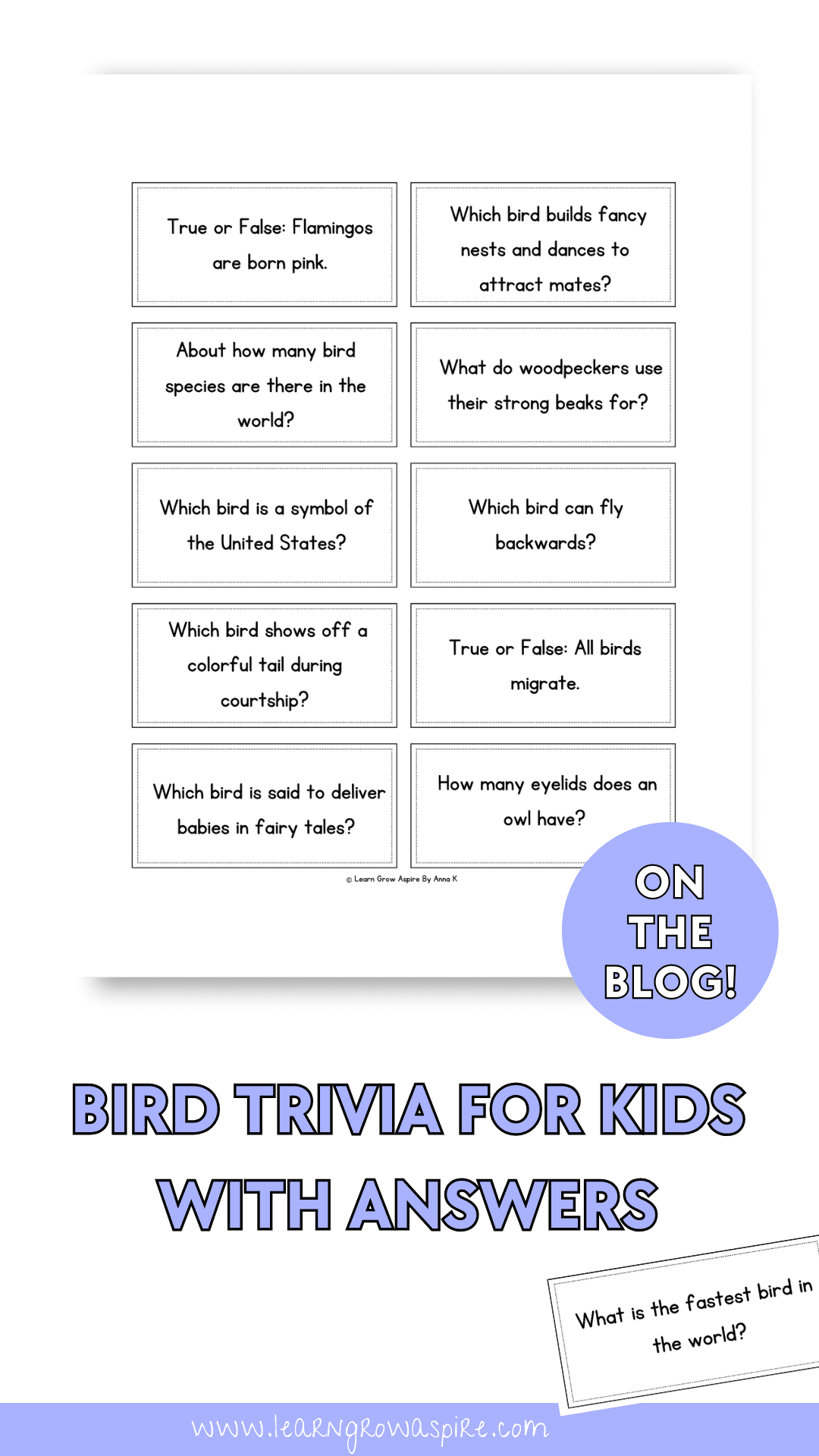 Bird Trivia Questions And Answers For Kids
