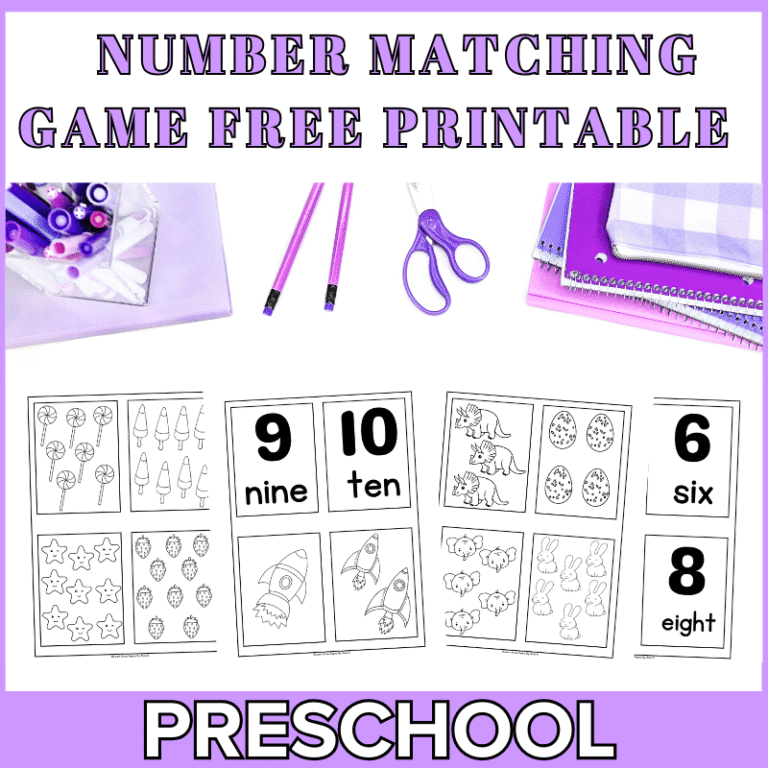 Numbers Matching Game Printable For Preschoolers | Learn Grow Aspire