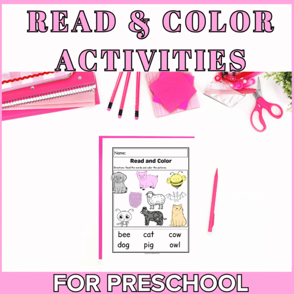 Read The Words And Color The Pictures For Preschoolers | Learn Grow Aspire