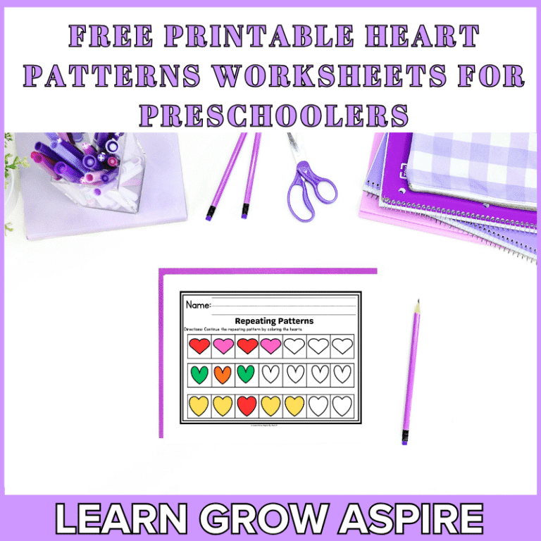 Free Printable Heart Patterns Worksheets For Preschoolers